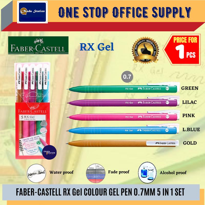 Faber Castell Rx Gel Bright Colour Pen Set of 5 / Gel Pen / Bright ...