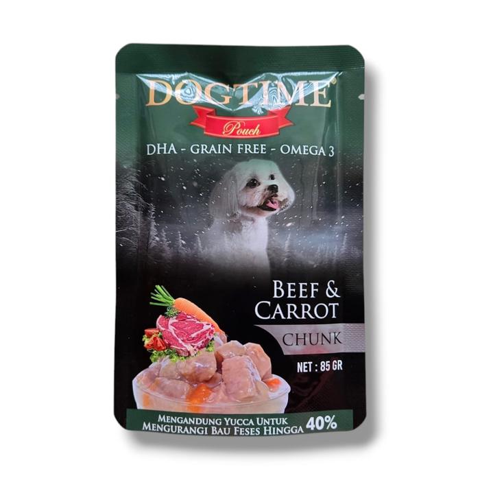 Jual SUNNYPAWS DOGTIME NEW Pouch 85 GR Dog Time Wet Food Makanan Anjing ...