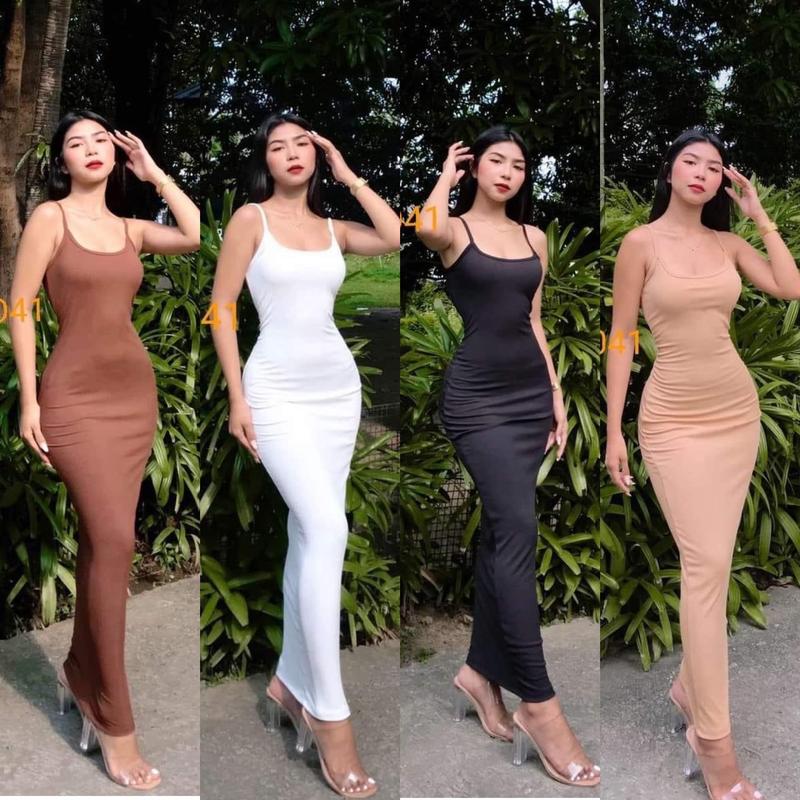 Julia Basic Maxi Bodycon Dress Casual - TikTok Shop Philippines