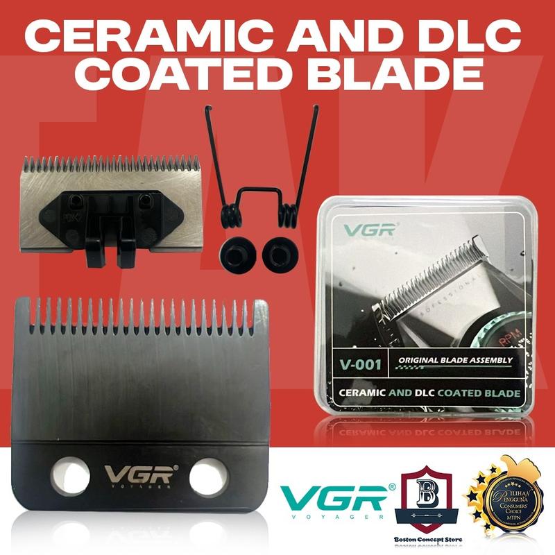 VGR V-001 Ceramic DLC Blade Hair Clipper Blade Trimmer Replacement ...