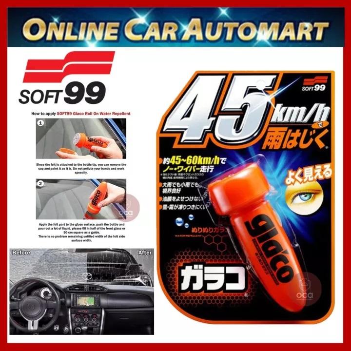 SOFT99 Glaco Roll-On Rain Repellant (Chemical Liquid Super Wiper ...