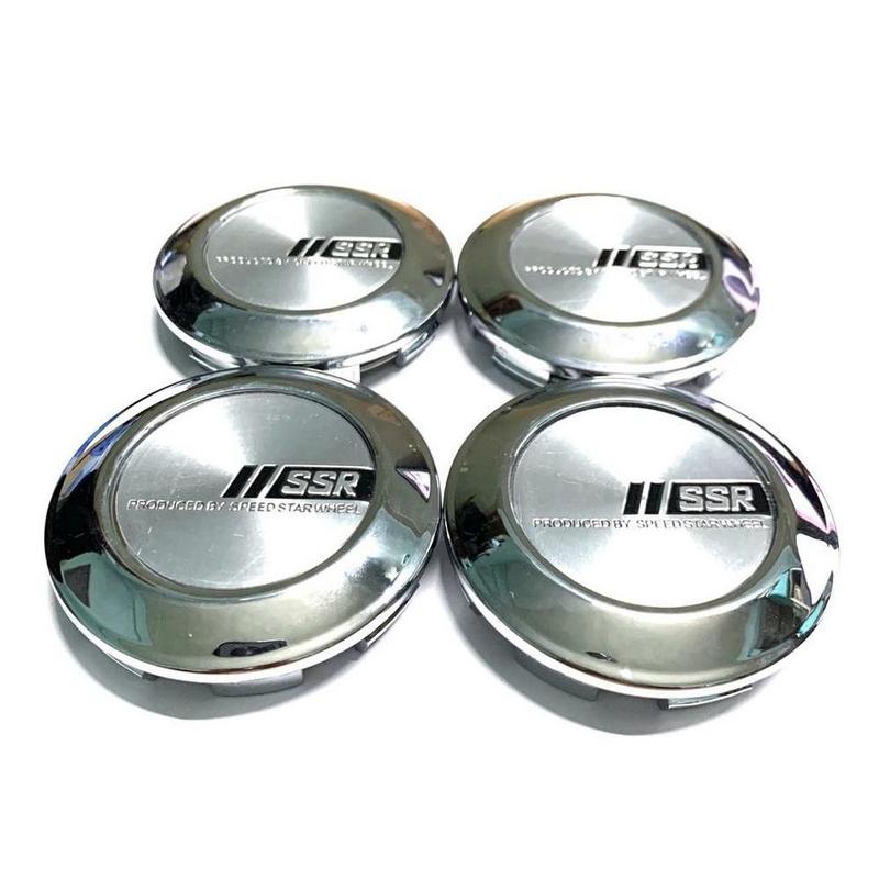 4PC 76.5mm/72mm SSR Car Wheel Centre Caps - Black Chrome Modified ...