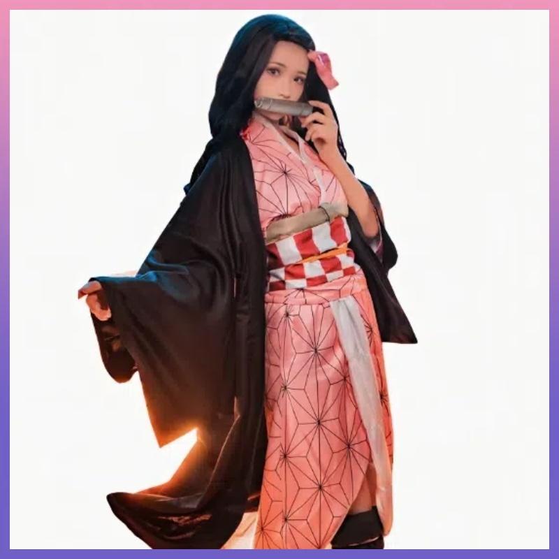 Nezuko anime Devil Slayer kimetsu no Yaiba Cosplay Costume & - TikTok ...