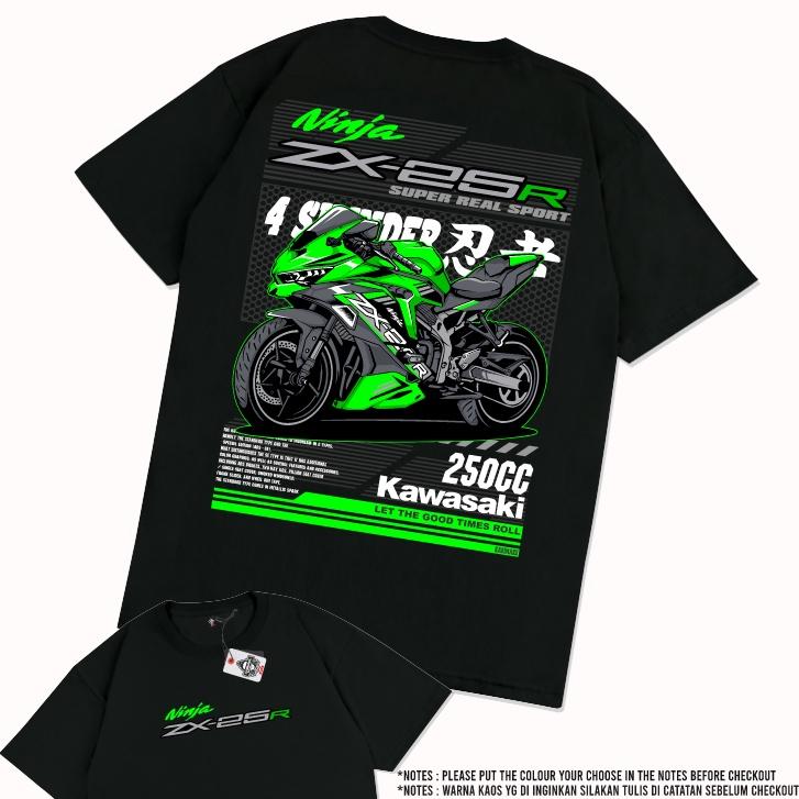 Baju-T Motosikal Perlumbaan, Rekaan Ninja ZX-25R, Bentuk Segitiga ...