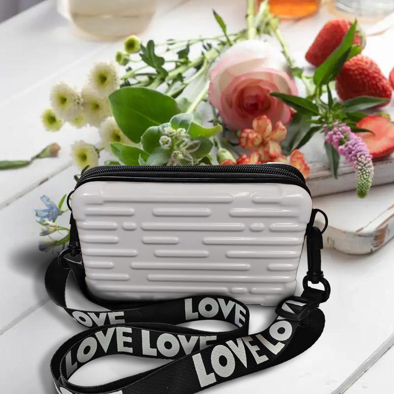 Hard Shell Mini Luggage Crossbody Bag, PVC Evening Clutch With - TikTok ...