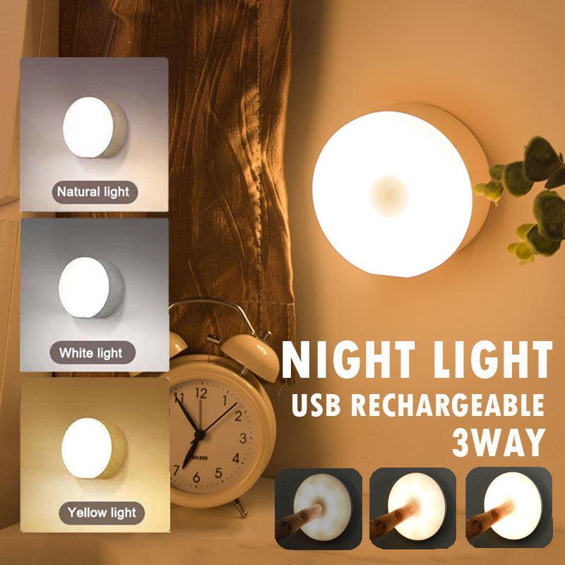 Lampu Dinding LED, Boleh Dicas Semula USB, Lampu Malam, Penderia ...