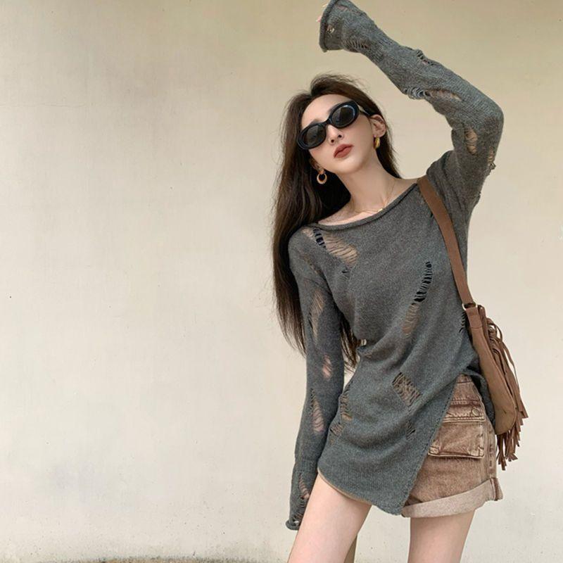 Baju Atasan Berongga, Gaya Comel dan Seksi, Kain Berkait Koyak ...