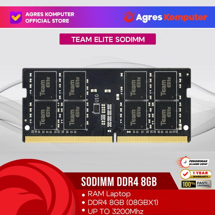 Promo [READY] TEAM ELITE RAM SODIMM DDR4 8GB 3200MHZ - RAM SODIMM - RAM ...