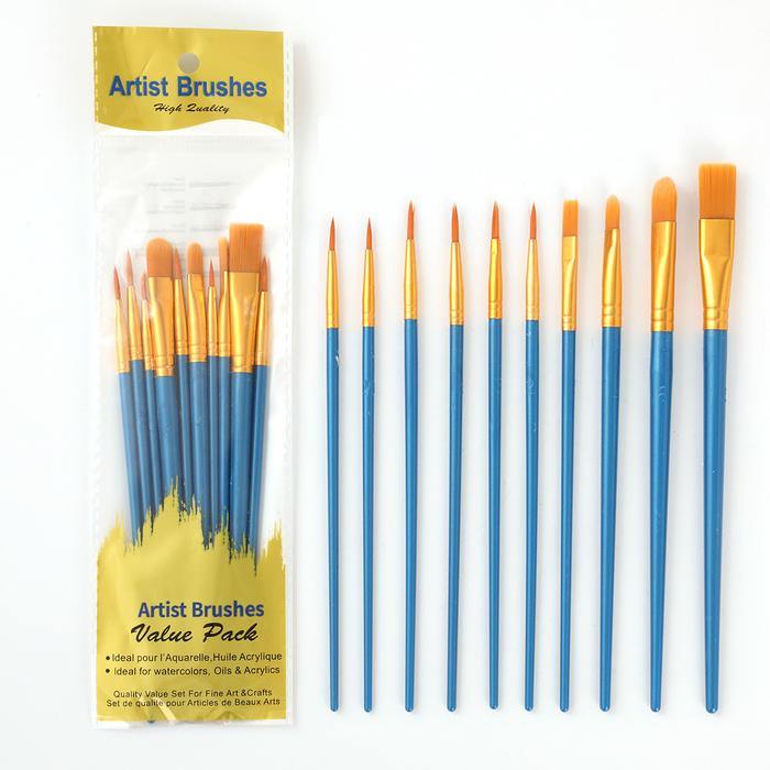 Jual 10 Pcs - Set Kuas Lukis - Painting Brush - Nilon Cat Air - Akrilik ...