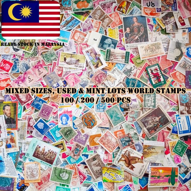 100/200/500PCS Mixed Sizes World Stamps Mixed Conditions Random ...