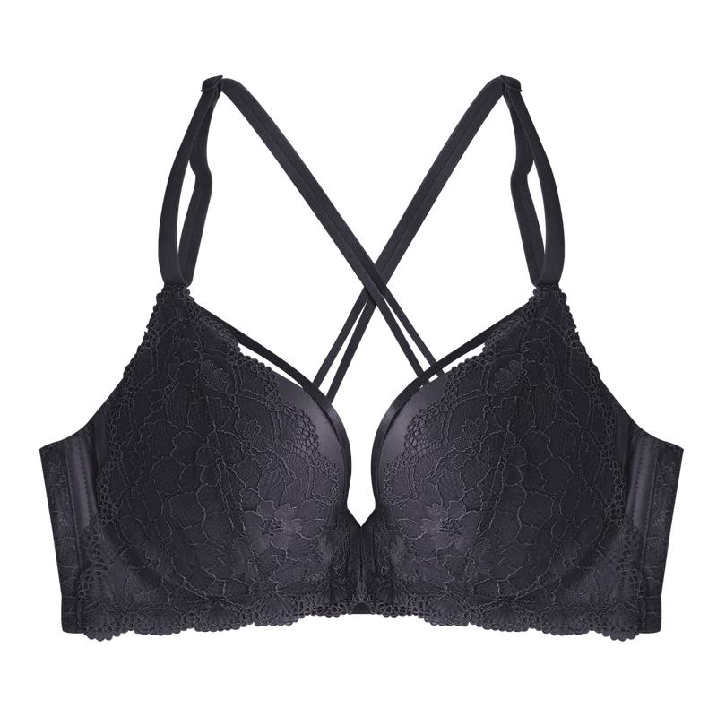 XIXILI MADDIE LACY FRONT CLASP CROSSBACK PADDED BRA - 3/4 Coverage ...