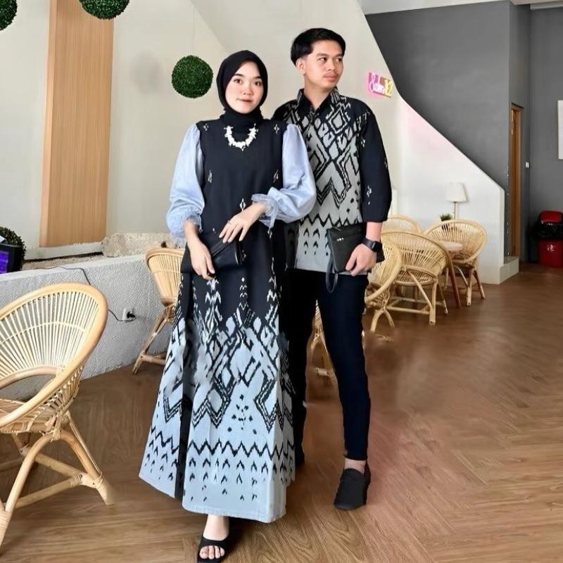 ready stok baju tenun etnik set couple dress dan kemeja baju - Shop ...