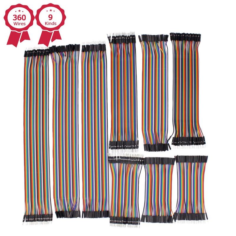 360 Pieces Multicolored Breadboard Jumper Wire Dupont Kit | 30CM ...