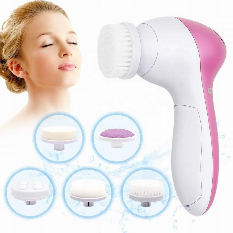 Electric Facial Cleaner 5 IN 1 Face Cleansing Brush Wash Machine Spa ...