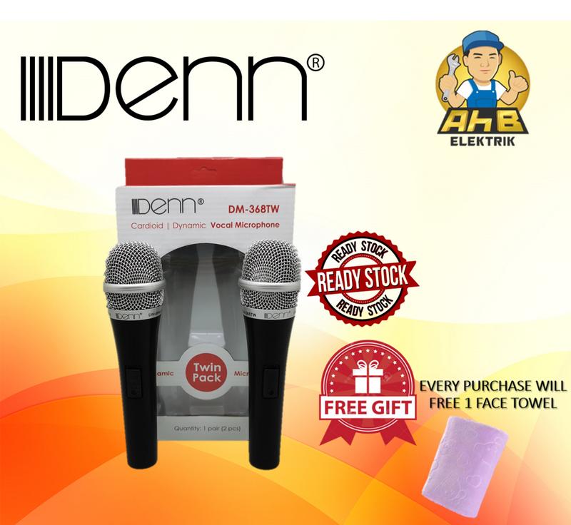 DENN DM-368TW (Twin Pack) Moving Coil Dynamic Microphone - 2units ...