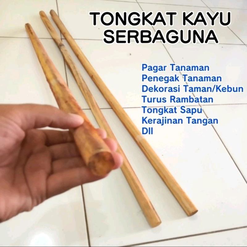 Tongkat Kayu 70Cm Bulat Halus Untuk turus Ajir Dan Kerajinan Tangan ...