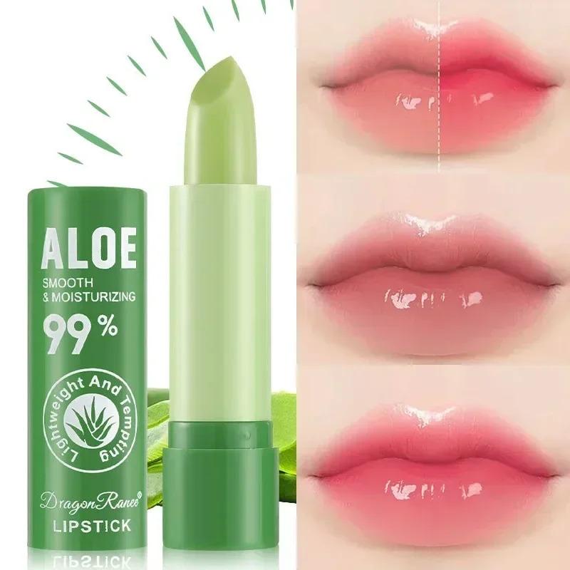 Gincu Aloe, Balsem Bibir Berubah Warna, Pelembap Lithesome, Menghidrat ...