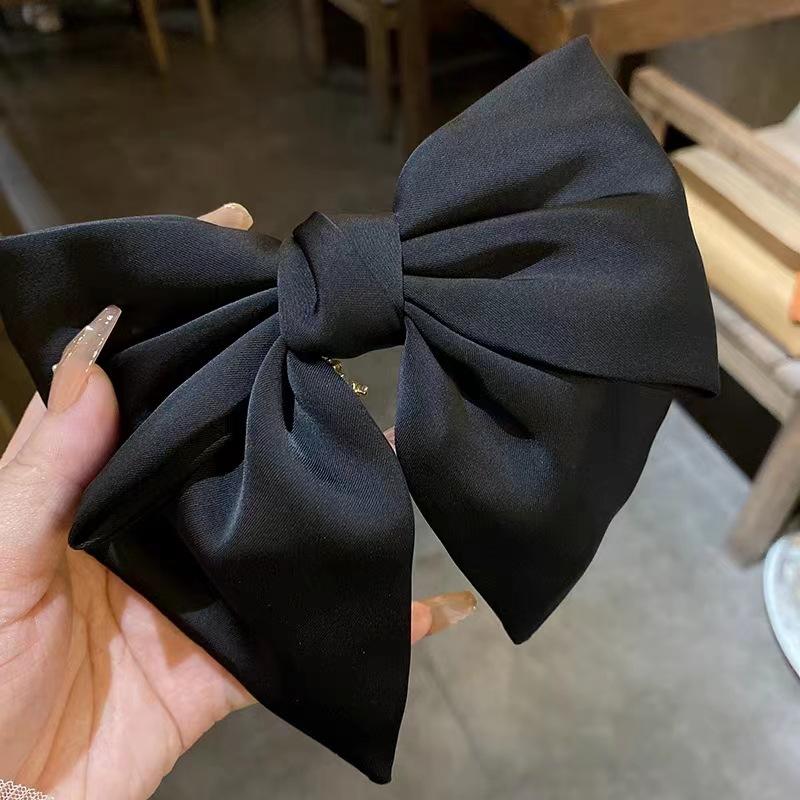 Hiasan Kepala Ikatan bentuk rama-rama Besar, Bahan Satin, Klip Musim ...