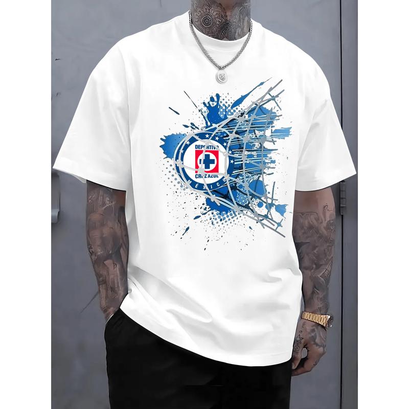 Cruz Azul Football Club - themed Text and Emblem Print T-shirt, All ...