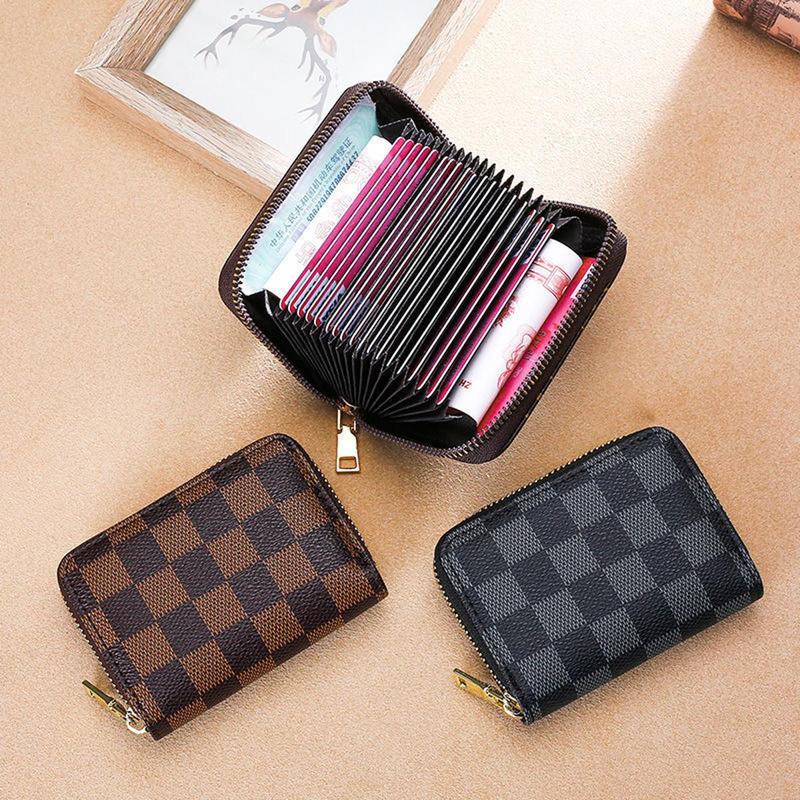 ZH362 Leather Credit Card Holder Multi Slots Holder Zipper Wallet ...
