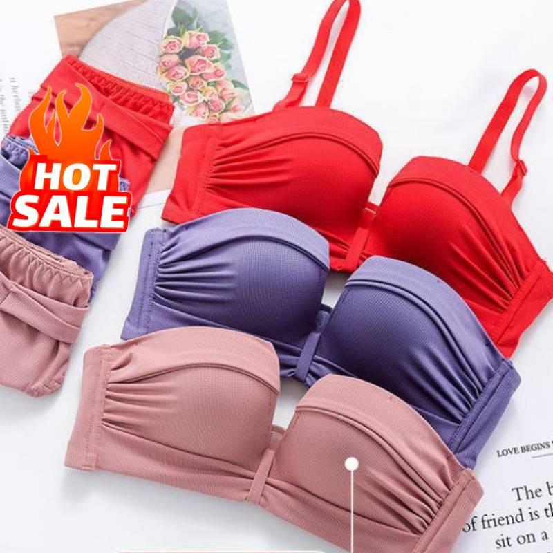 Four-corner Cup Thickened Bra Sexy Underwear For Girls With Small ...