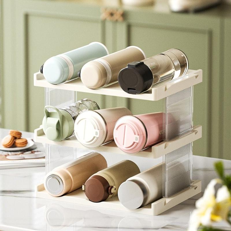 Simple Plastic Multi-Layer Water Cup Racks Large Capacity Stackable ...