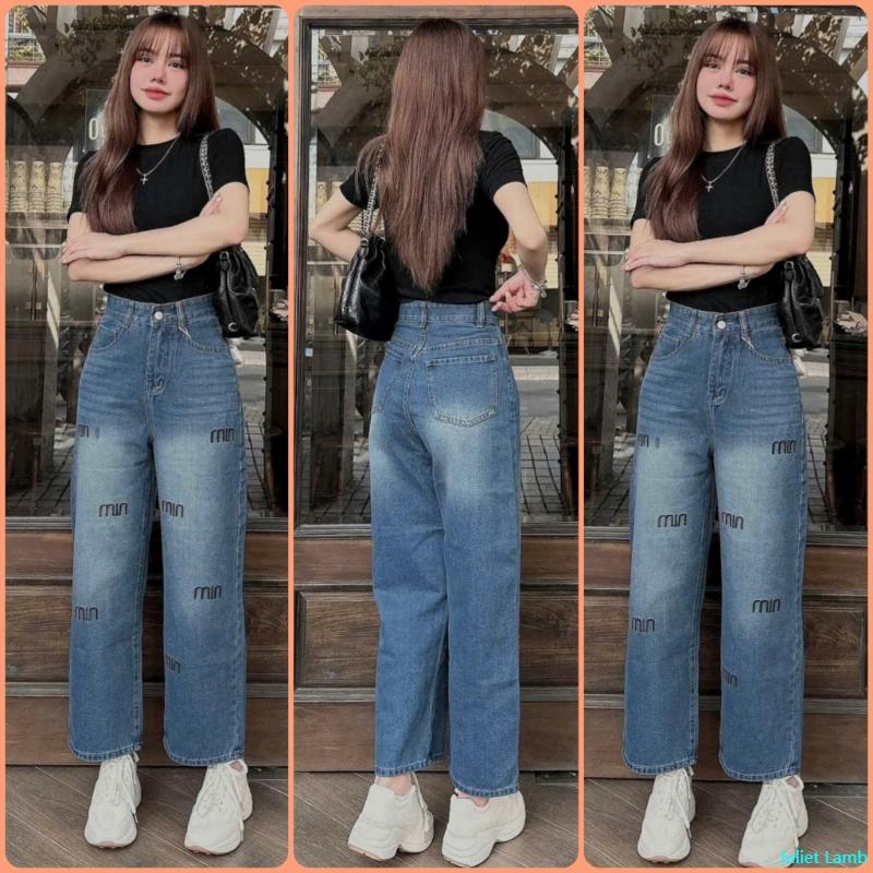 Juliet Lamb (Suông nấm lùn-95cm) Quần jeans suông nấm lùn thêu - TikTok ...