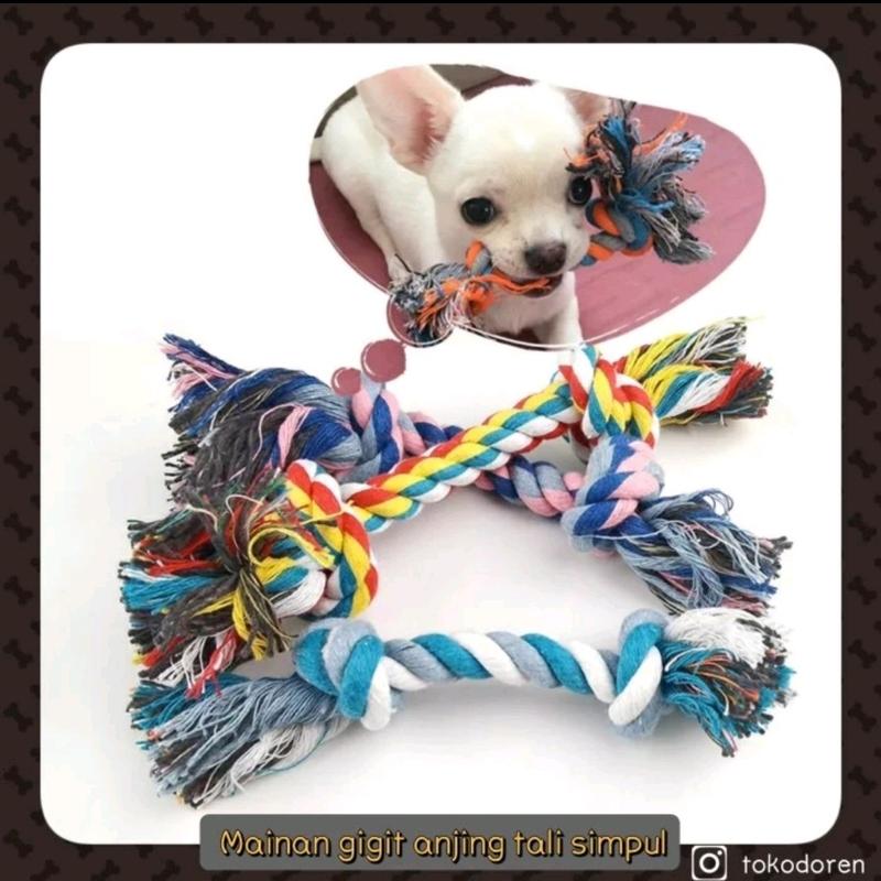 Mainan gigit anjing tali tambang simpul - Shop | Tokopedia