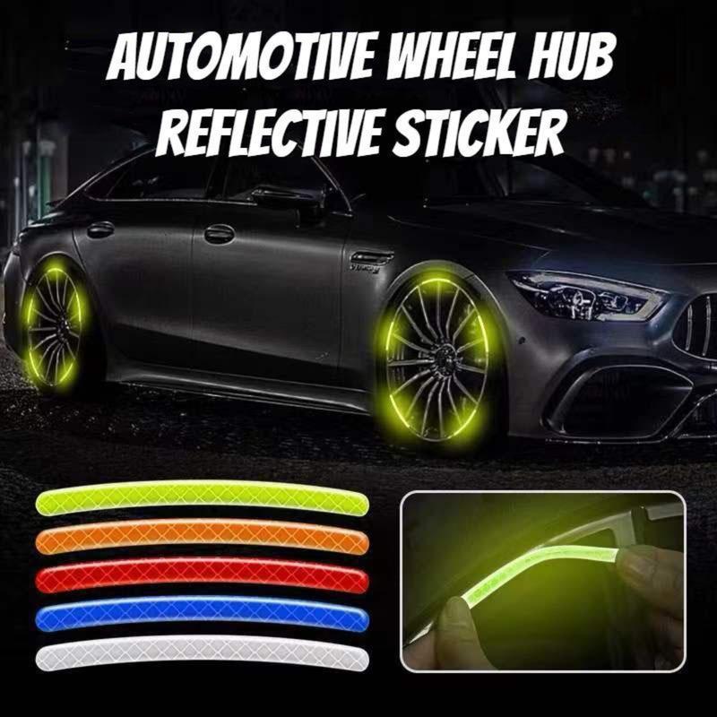 20pcs Car Wheel Hub Reflective Sticker Tire Rim Reflective Strips ...