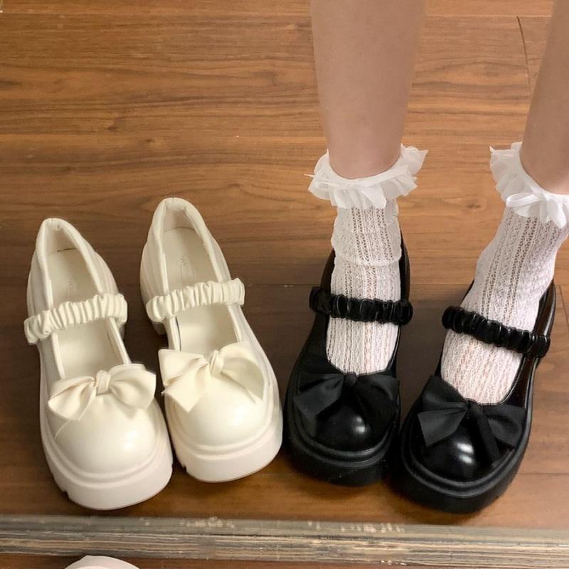 Mary Jane 2024 New Skirt Bow Shallow Mouth Thick Bottom Swee - TikTok ...