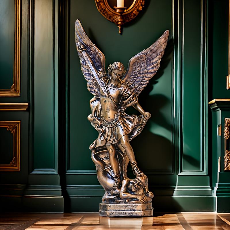 St. Michael the Archangel 12.5" Bronze Resin Statue - San Miguel ...
