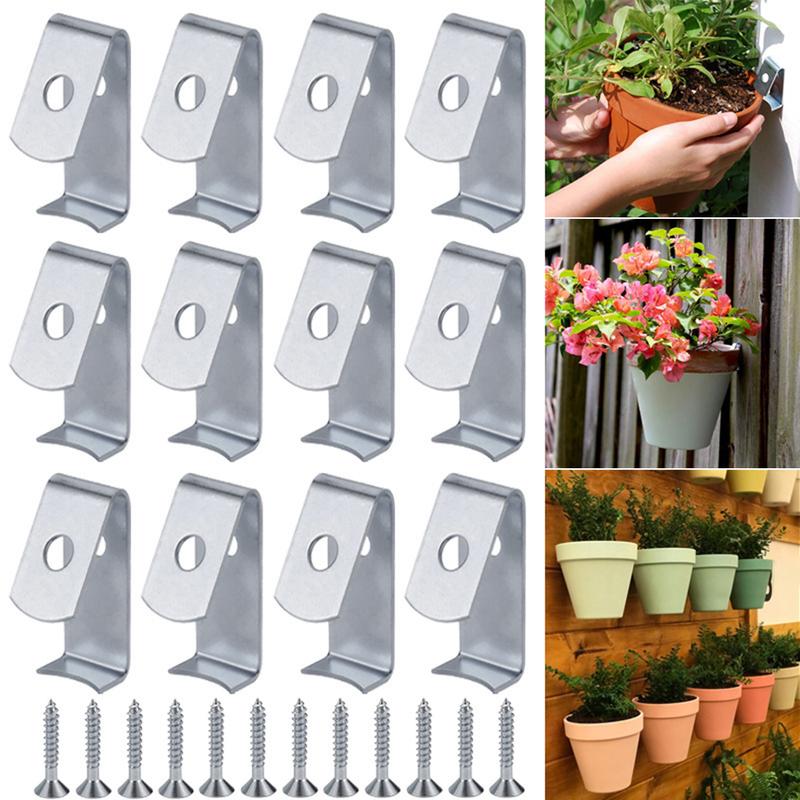 Haqfyqy-12 Pcs Planter Clip Wall Mounted Metal Flowerpot Hoo - TikTok ...