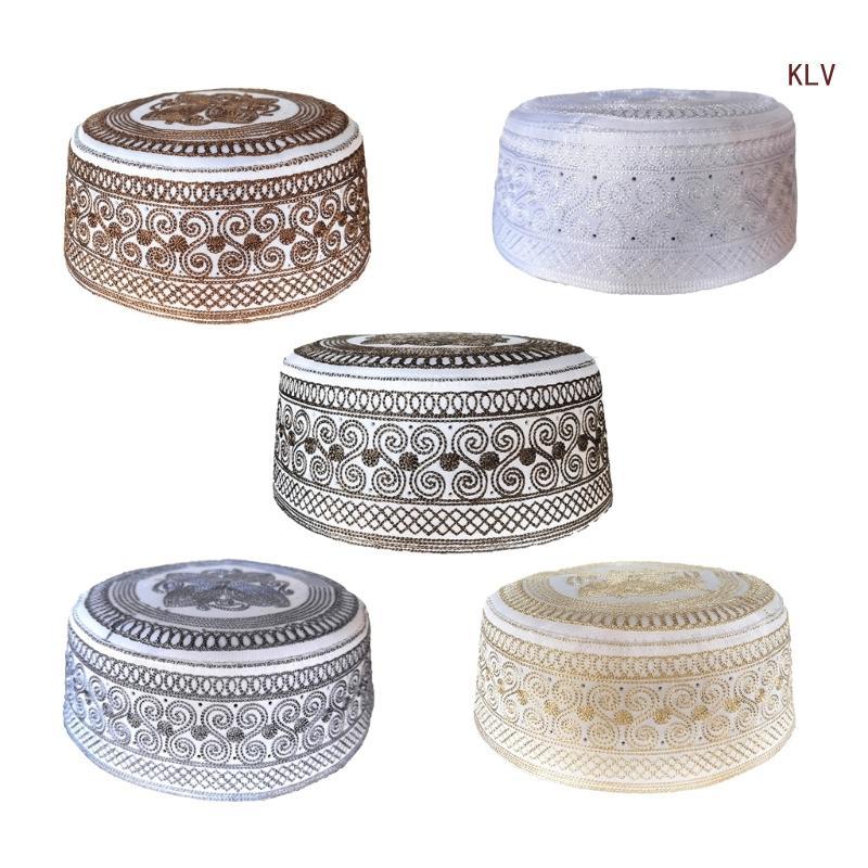 Cotton Embroidery Turban Hat for Men Breathable Islamic Kufi - TikTok ...