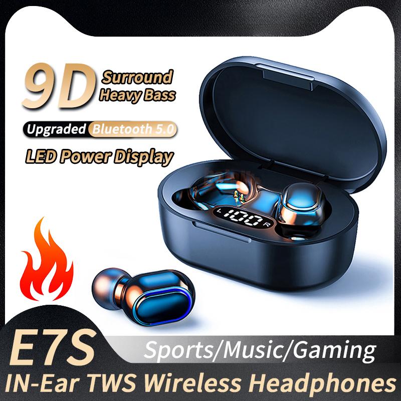 New E7S TWS Bluetooth Headset 9D HIFI Heavy Bass Stereo Music Wireless ...
