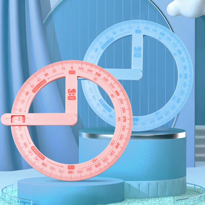 1PC 360 Degree Activity Protractor Student Angle Reader Teaching ...