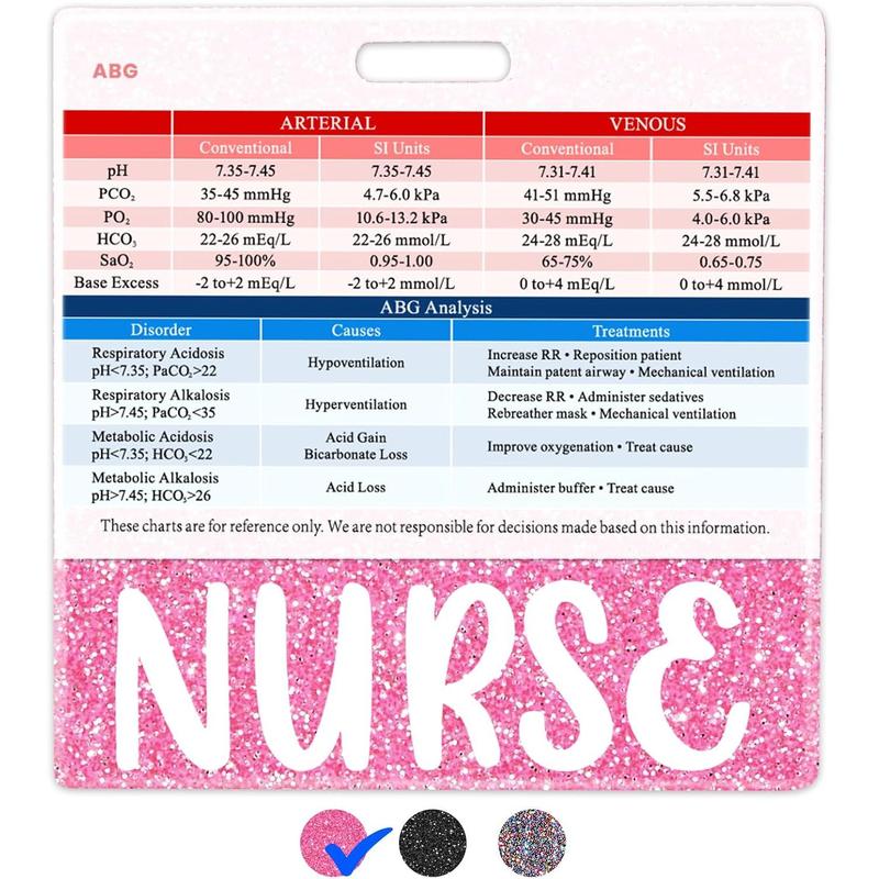 Nurse Badge Buddy with ABG Arterial Gas Card - Student Vital Signs ...