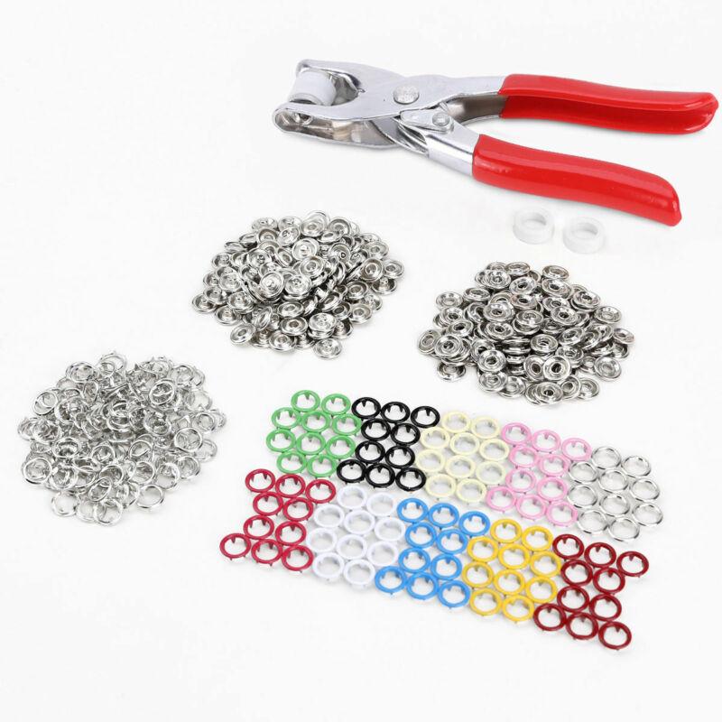 9.5mm Prong Ring Fasteners/Press Studs Metal Open Ring No Sew Button ...