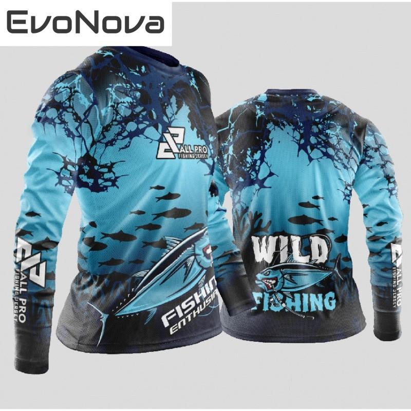Baju Memancing, Evonova, Percetakan 3D Penuh, Lengan Panjang - TikTok ...