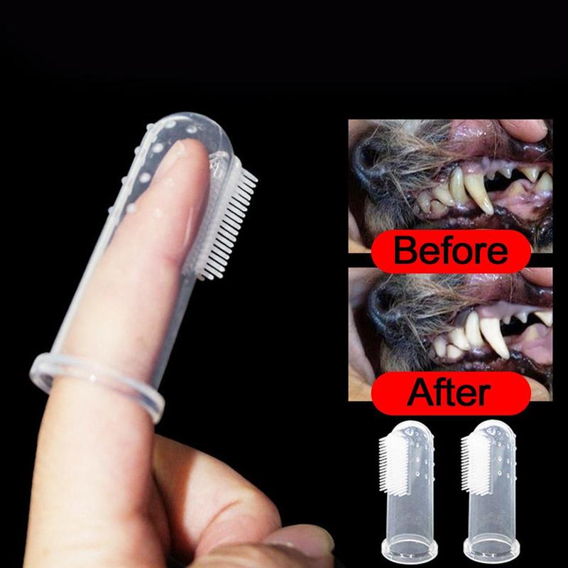 Pet Finger Toothbrush Silicone Toothbrush Dog Cat Finger Brush - TikTok ...