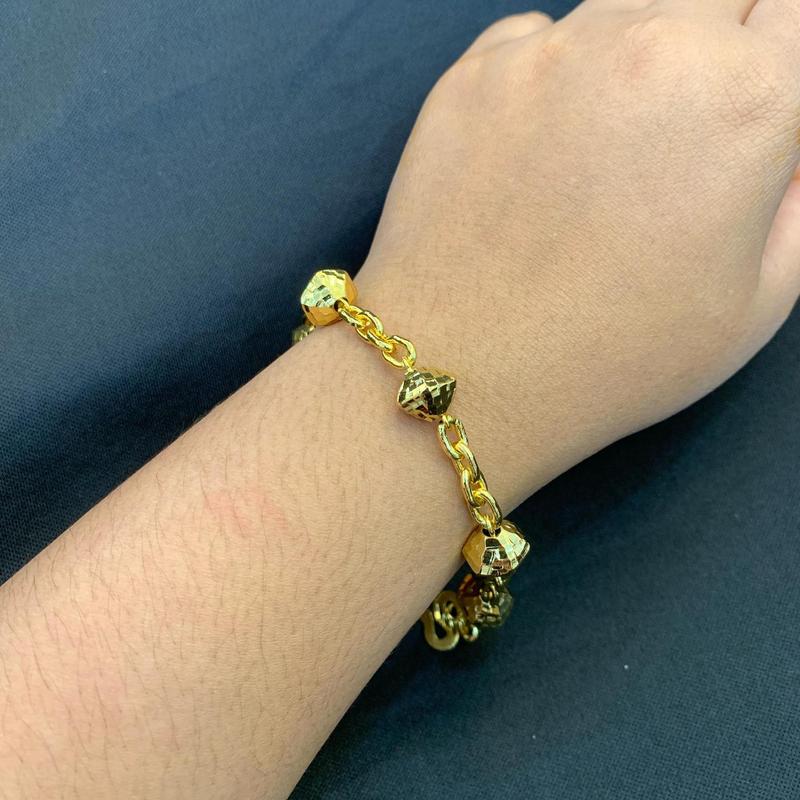 Gelang Tangan Sauh Piramid Diamond | Emas Sadur Batini Gold Plated ...