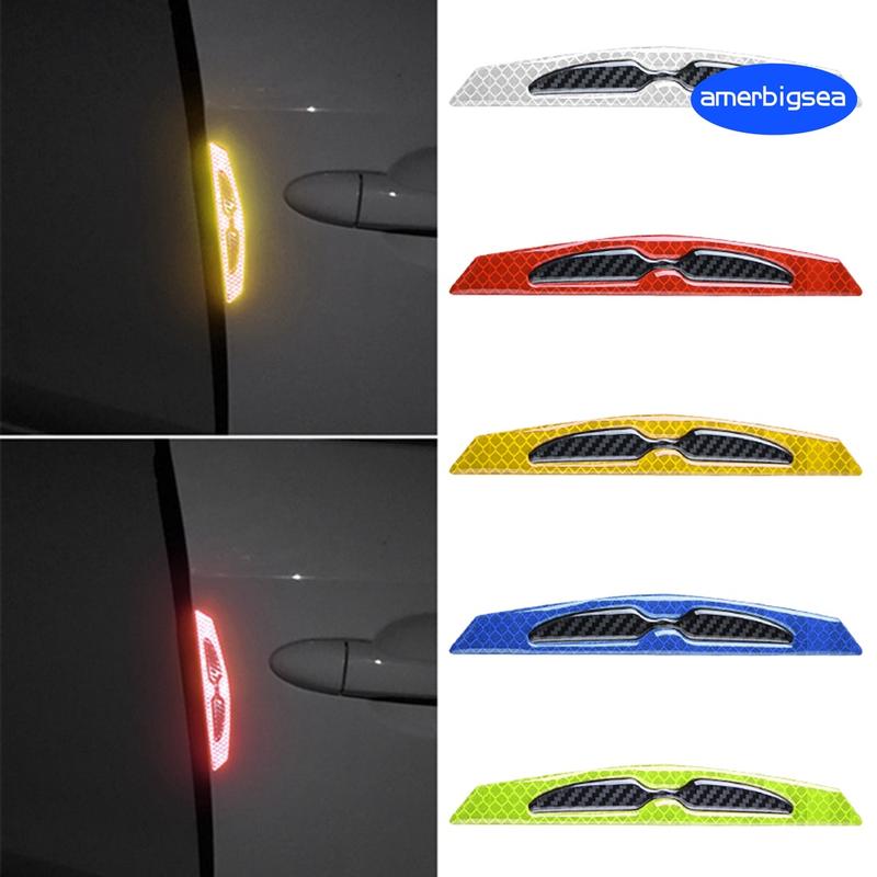 [AME]-4Pcs Car Door Bumper Strip Universal Anti-collision Reflective ...