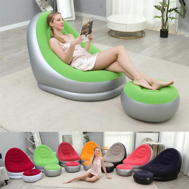 New Lazy Sofa, Outdoor Inflatable Folding Recliner Sofa Bed With ...