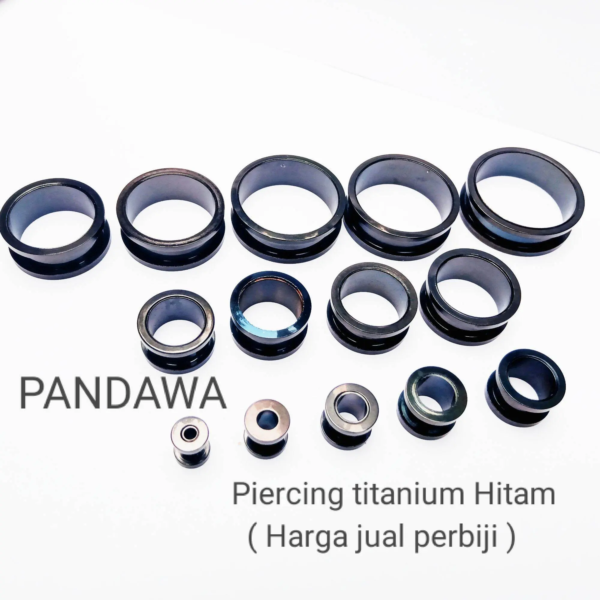 Anting persing/anting plug besi/persing warna hitam/expander telinga ...