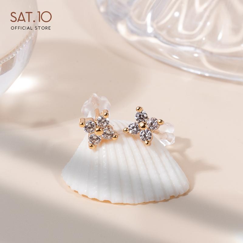 SAT.10 Anting Zirkon Daun Kecil Model Segi Empat Bahan Titanium - Shop ...