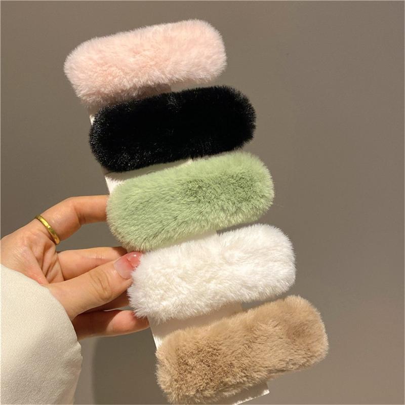 2pcs Cute Plush Hair Clip Autumn Winter Lamb Hair Female Sid - TikTok ...