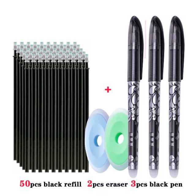Pen Gel, 3Pen + 50 Isi Semula + 2 Pemadam, 0.5mm, Sesuai untuk Kegunaan ...