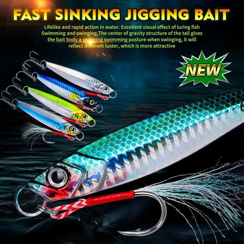PROBEROS Long Cast Jigs 17g 21g 24g 30g 40g 60g Artificial Metal ...