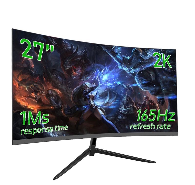 27'' Slightly Curved Gaming Monitor QHD 165Hz,1ms,1800R,AMD FreeSync ...