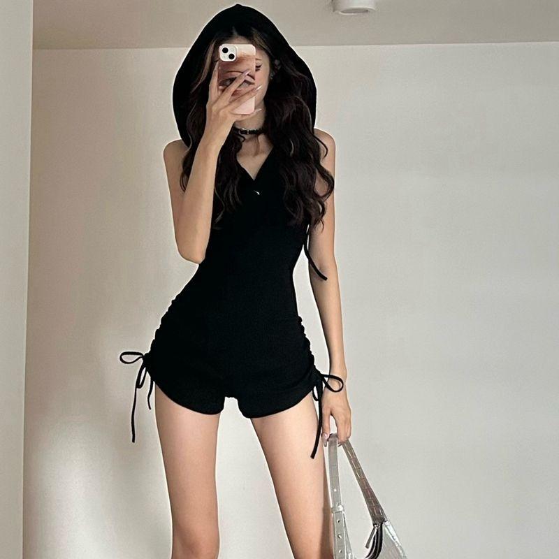 American Hot Girl Black Sand Dune Waste Soil Style Jumpsuit Women's ...