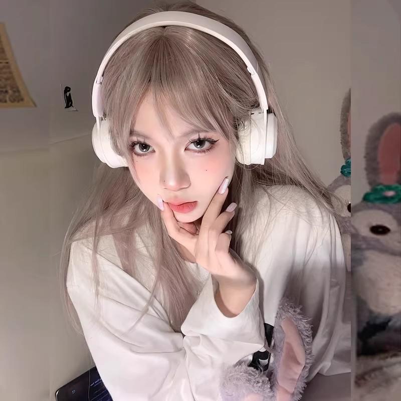 Princess Li Internet Celebrity Light Gray Wig Women's Team Long ...